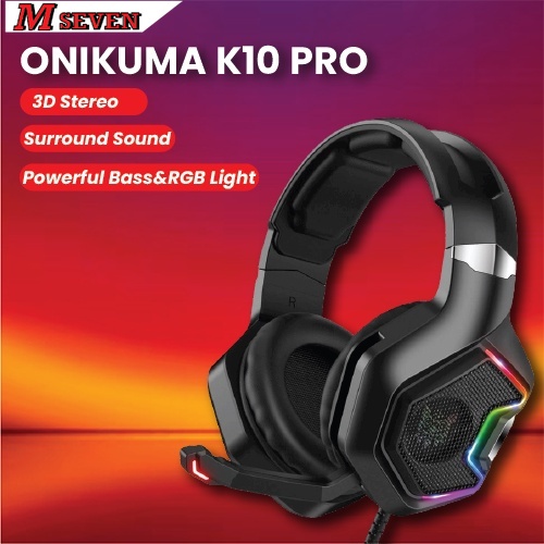 ONIKUMA K10 Pro 7.1 Surround Gaming Headset RGB LED Over-Ear Headphones ...