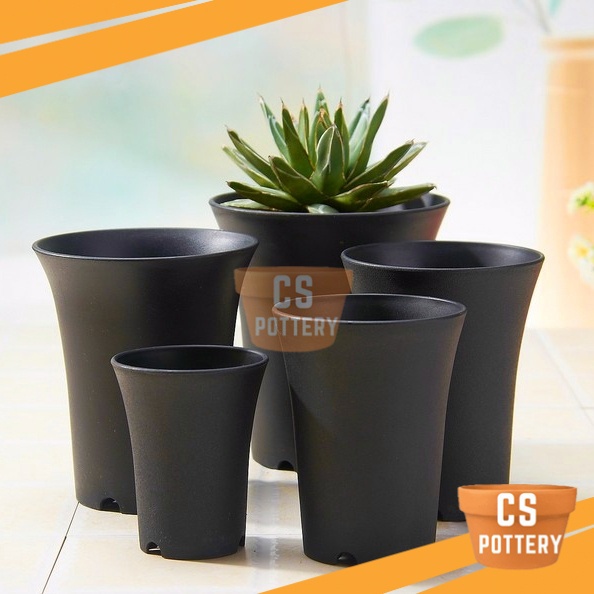 VIENTIANE BLACK & WHITE SUCCULENT ROUND FLOWER POT CACTUS POT PASU ...