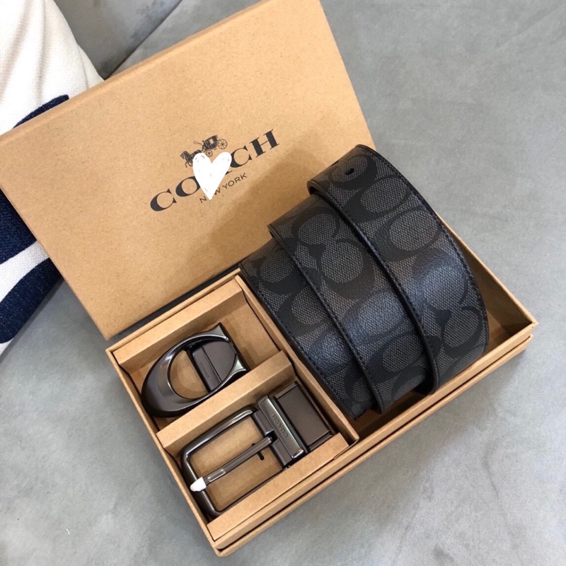 Coach men's high-quality genuine leather belts and belts - 2 sides come ...