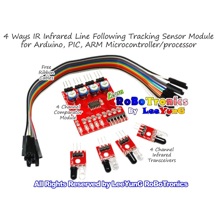 4CH Infrared Sensor Line Following Sensor Tracking Sensing Module ...