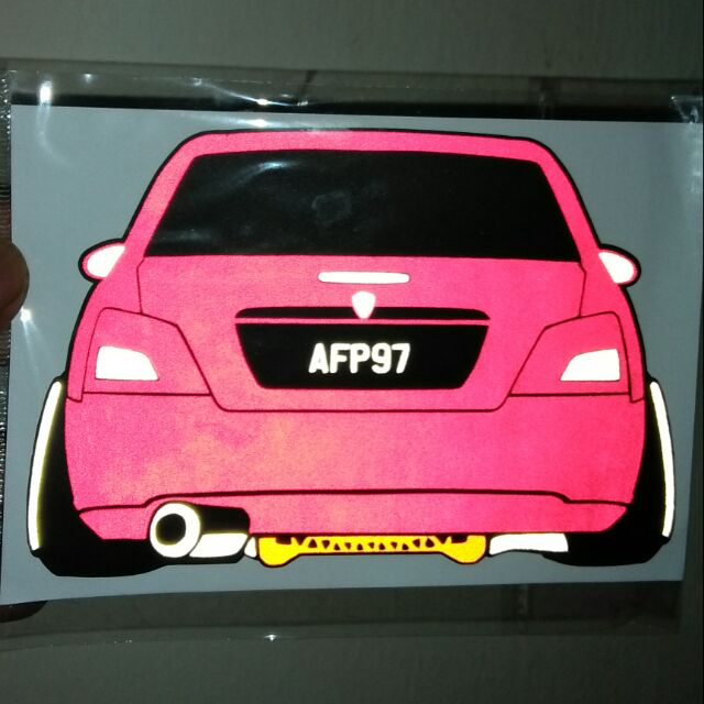 Stiker gambar kereta proton Waja pantul cahaya cutting Sticker | Shopee ...