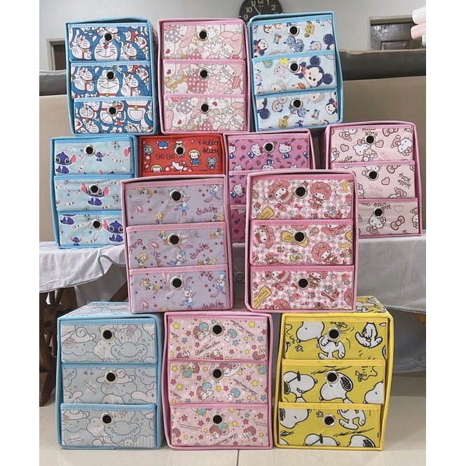 🌸MyCartoon Collection storage Box desktop drawers 3 Layer storage easy ...