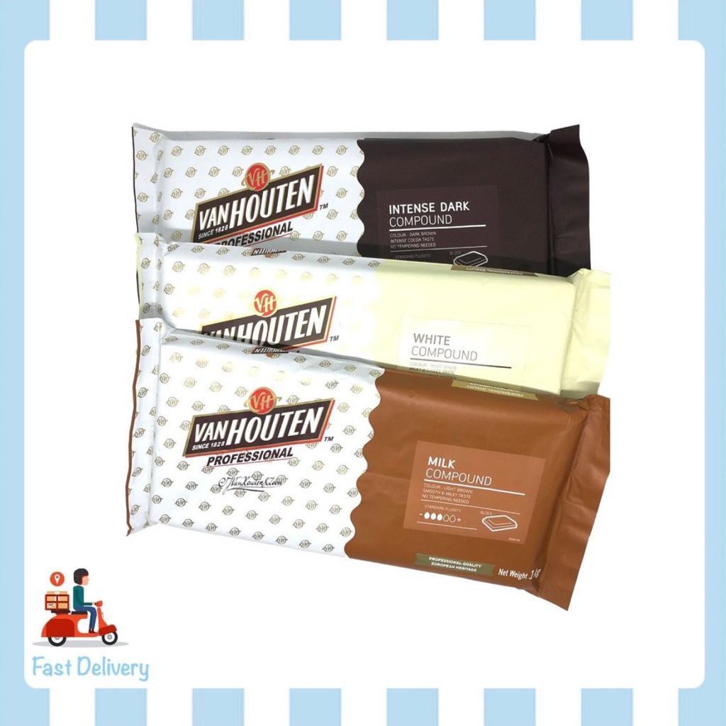 VAN HOUTEN CHOCOLATE COMPOUND BAR (DARK/ MILK/ WHITE) 1KG | Shopee Malaysia