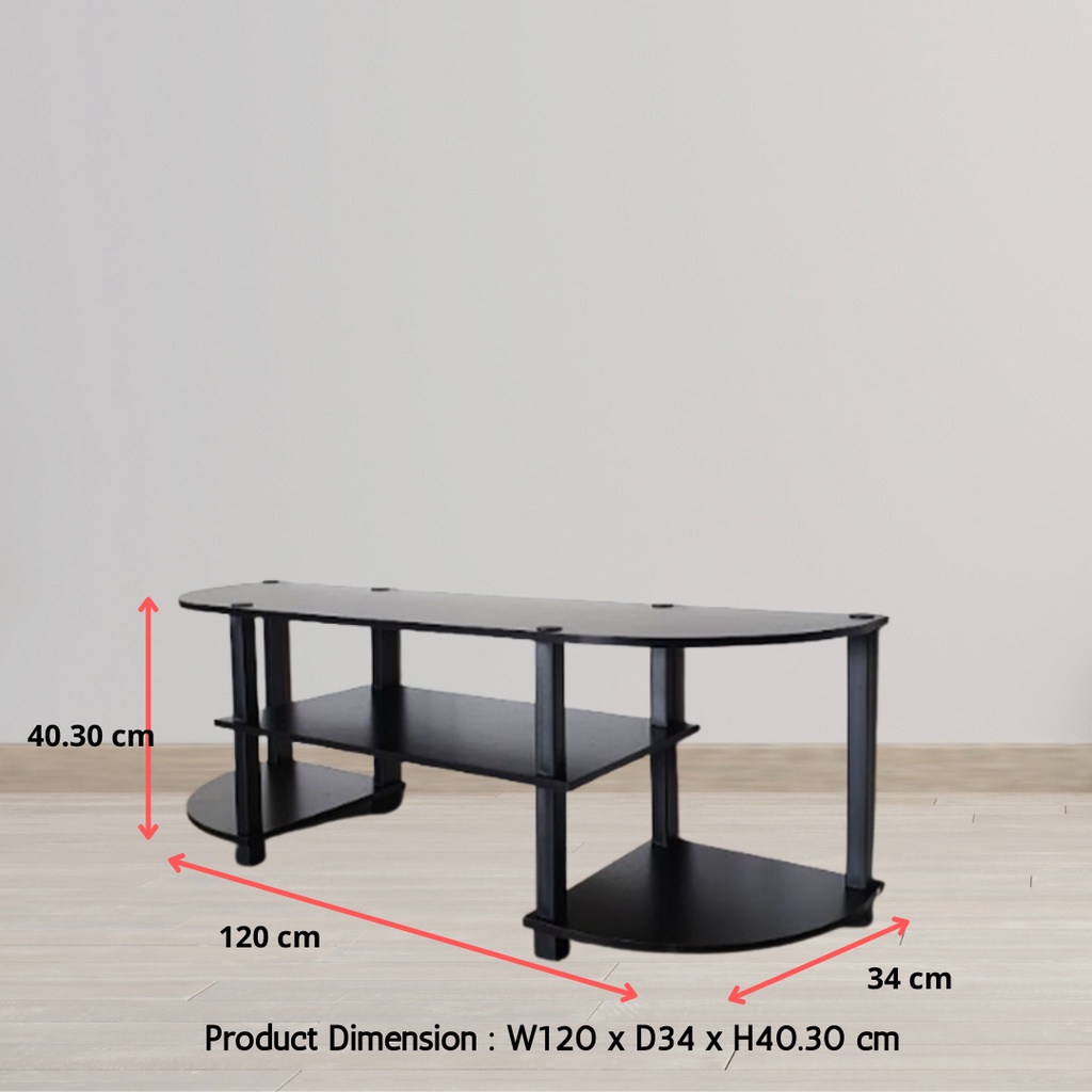 Brightening Stars Perabot 120cm TV rack / 4 Feet TV Kabinet / 2 Tier TV ...