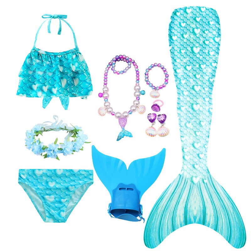2022 Kids Girls Swimming Mermaid Tail Mermaid Costume Cosplay Swimsuit ...