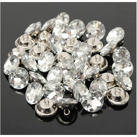50X Crystal Diamante Rhinestone Round Buttons Tufting Sofa Upholstery ...
