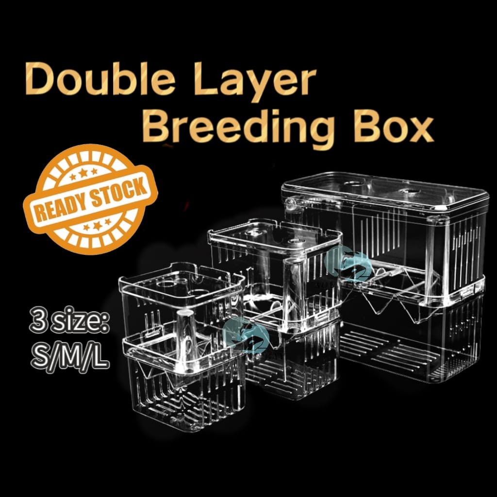 【MUST GET】Aquarium Double-layer Clear Fish Breeding Box Isolation Box S ...