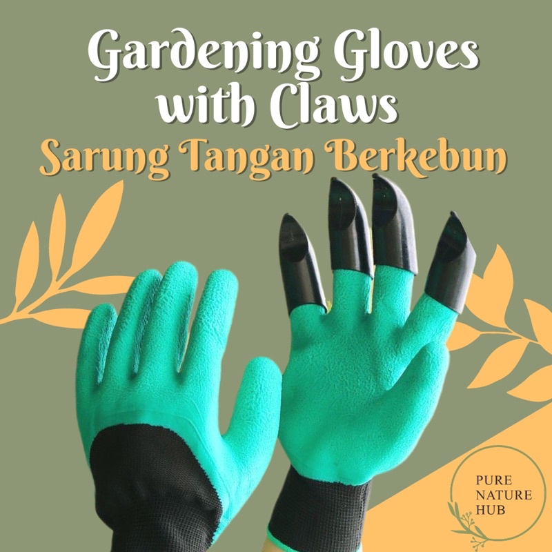 Gardening Glove Claws Hand Protective Fingertips Claw Digging Latex ...