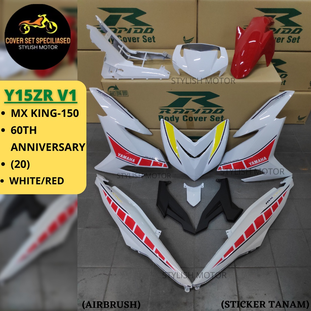 RAPIDO COVER SET Y15ZR V1/V2 MX KING-150 60TH ANNIVERSARY (20) WHITE ...