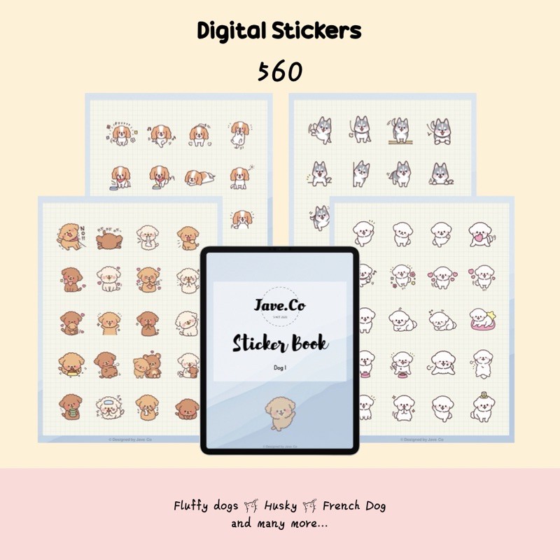 Goodnotes / PNG Digital Stickers for any devices Dog 1 for journaling ...