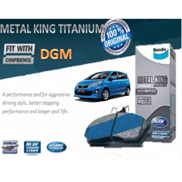 Bendix Metal King Titanium Disc Brake Pad Front (DB1820MKT) - Perodua ...