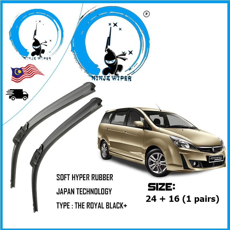 🇯🇵 Ninja Wiper The Royal black+🇯🇵 EXORA (24"+16" 1PAIR) Car Wiper Soft ...