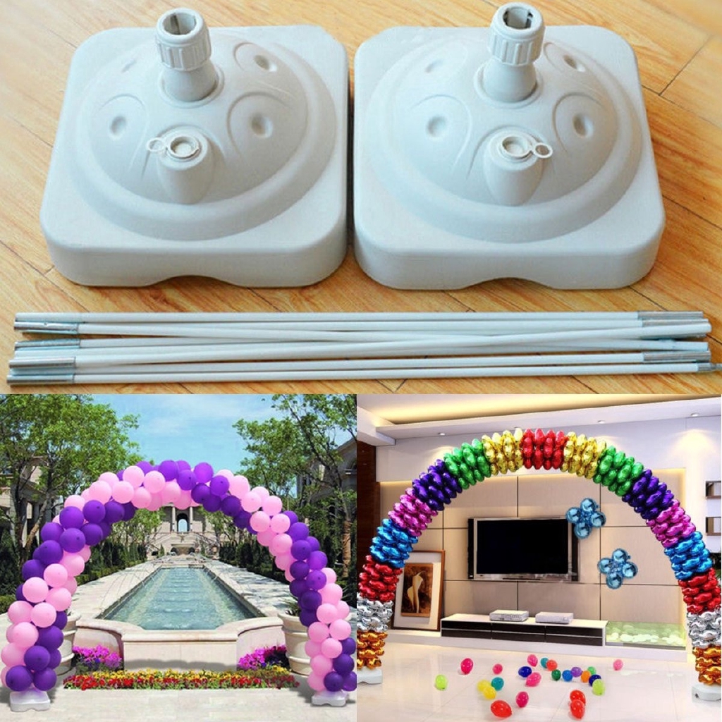 Set Balloon Arch Column Water Base Kit Connectors Clip Folders Wedding ...