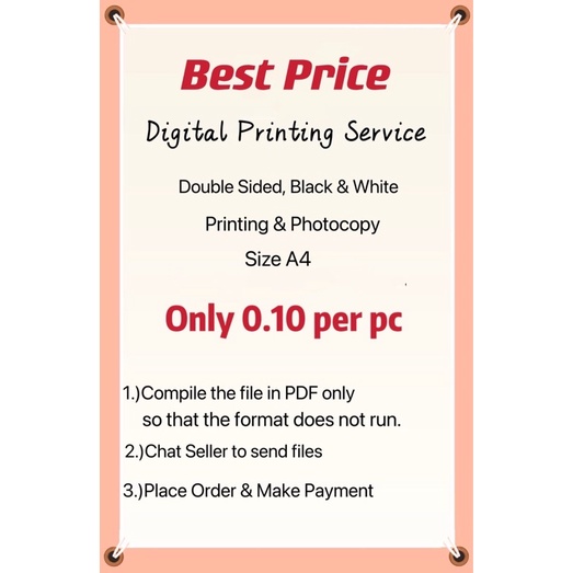 Printing Service Available Size A4(Front and back) | Shopee Malaysia