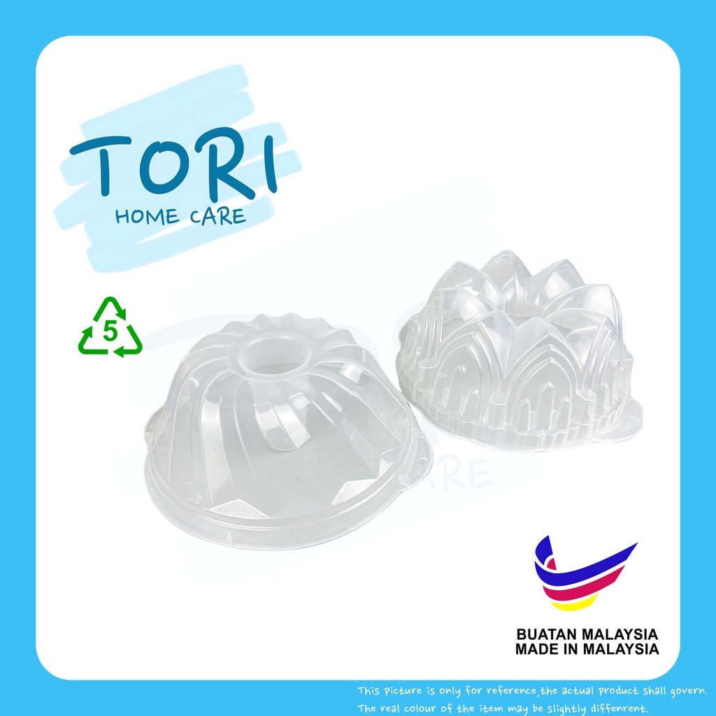 TORI HOME Transparent Round Jelly Mould Blue | Acuan Bulat Kek Kukus ...