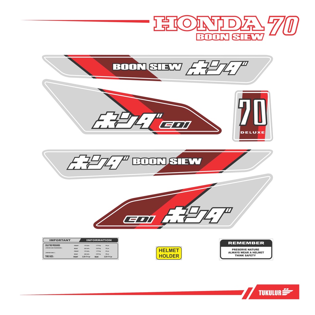 Sticker DECAL STRIPING Motorcycle BOONSIEW HONDA C70 MALAYSIA FONT ...