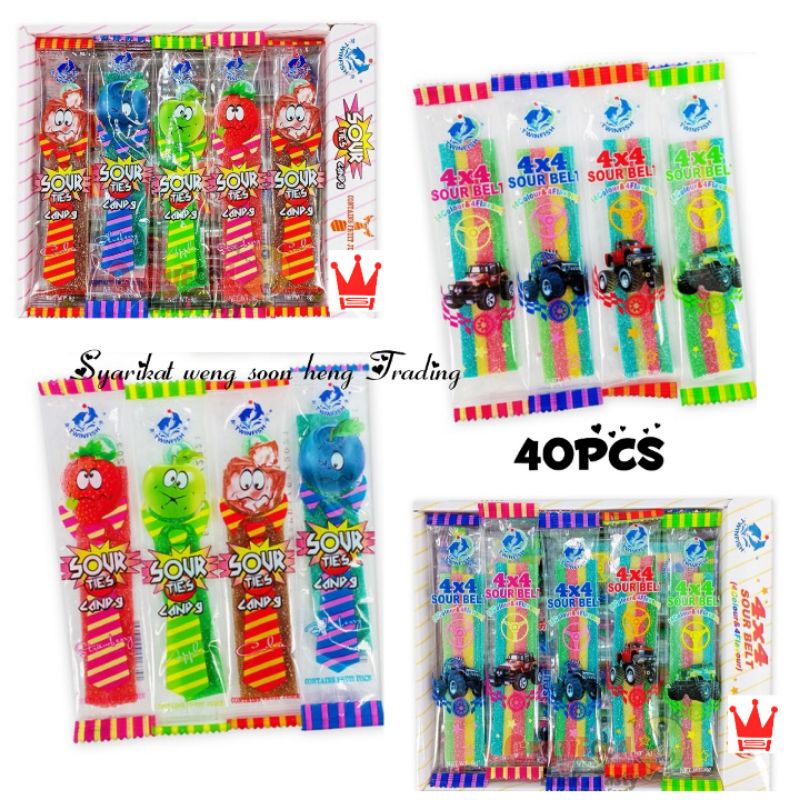 Twinfish sour ties / sour belt candy (40pcs) | Shopee Malaysia