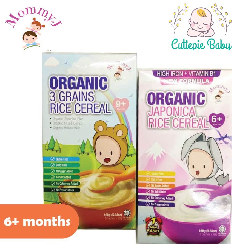 MommyJ Organic Rice Cereal 3 Grains 9+months/Japonica 6+months 120g | Shopee Malaysia