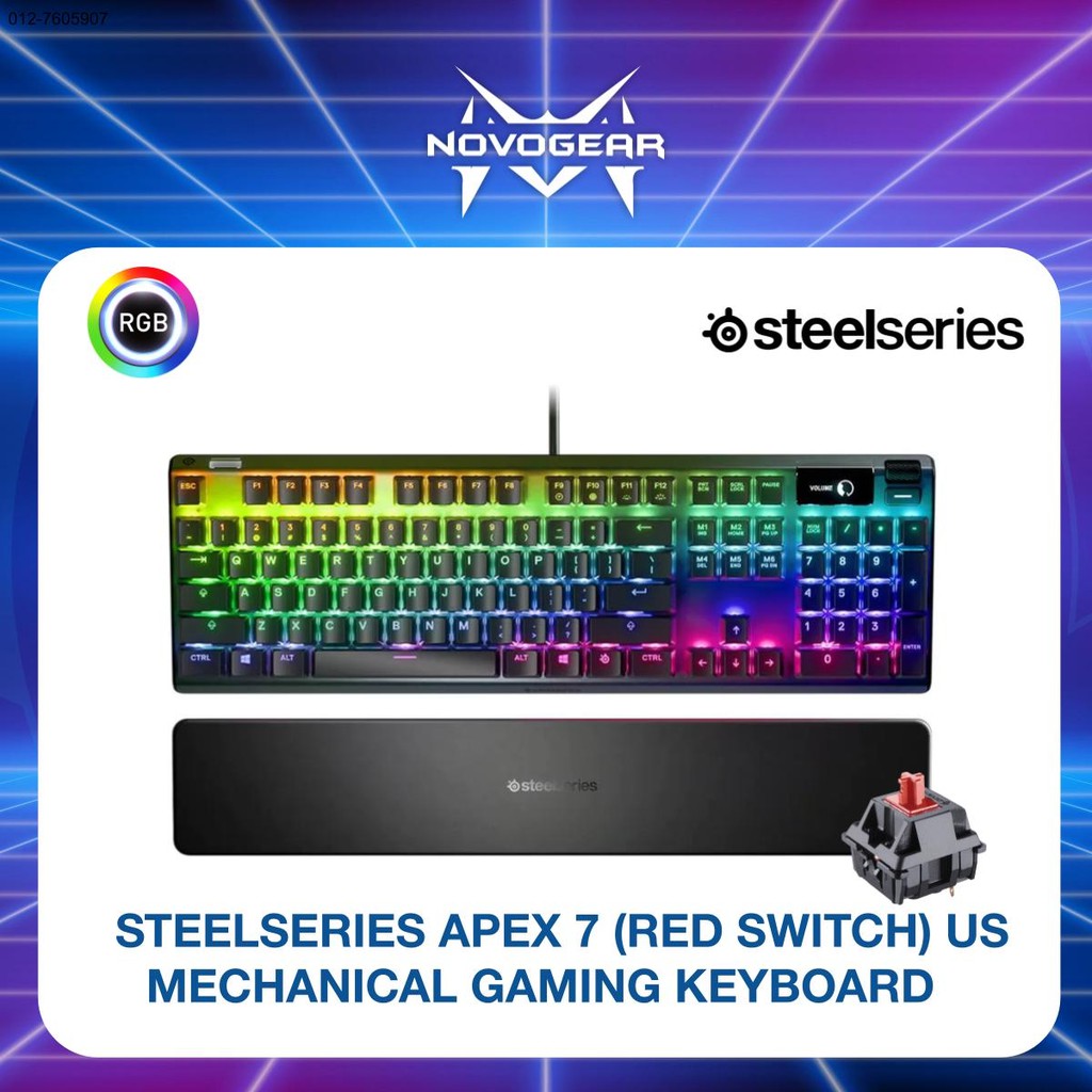 STEELSERIES APEX 7 (RED SWITCH) US MECHANICAL GAMING KEYBOARD(SS-64636 ...