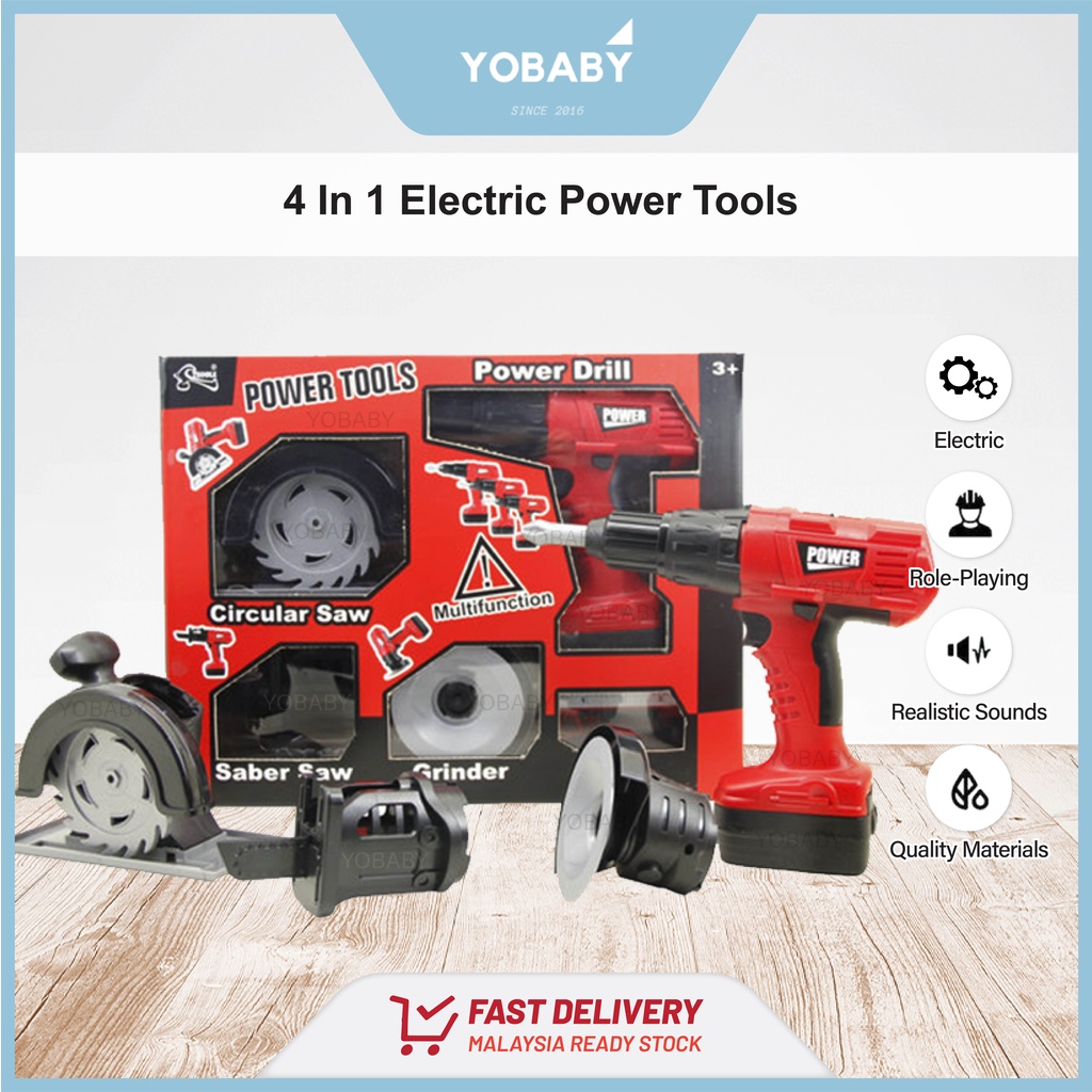 【CLEARANCE】4 in1 Power Electric Simulation Tools Toys Pretend Play ...