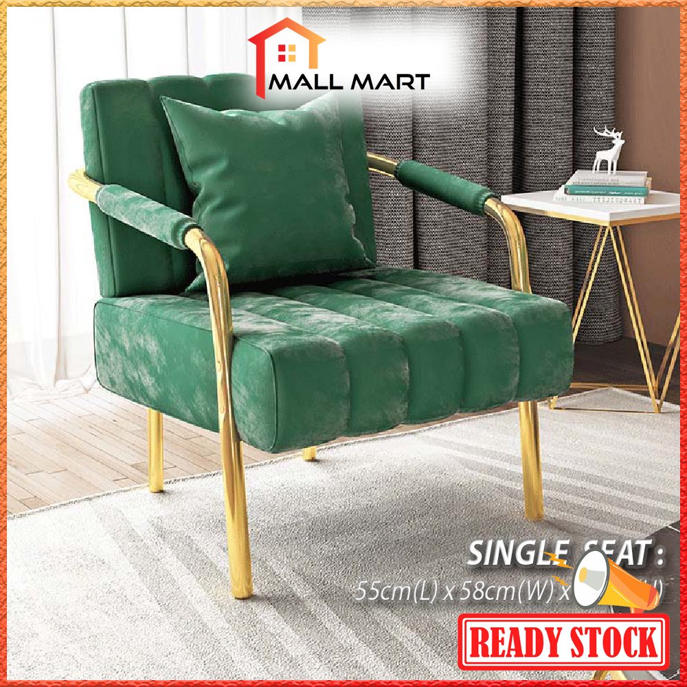 Mallmart SF020 Sofa Nordic Elegant Velvet Wavy Small Sofa Baldu Living ...