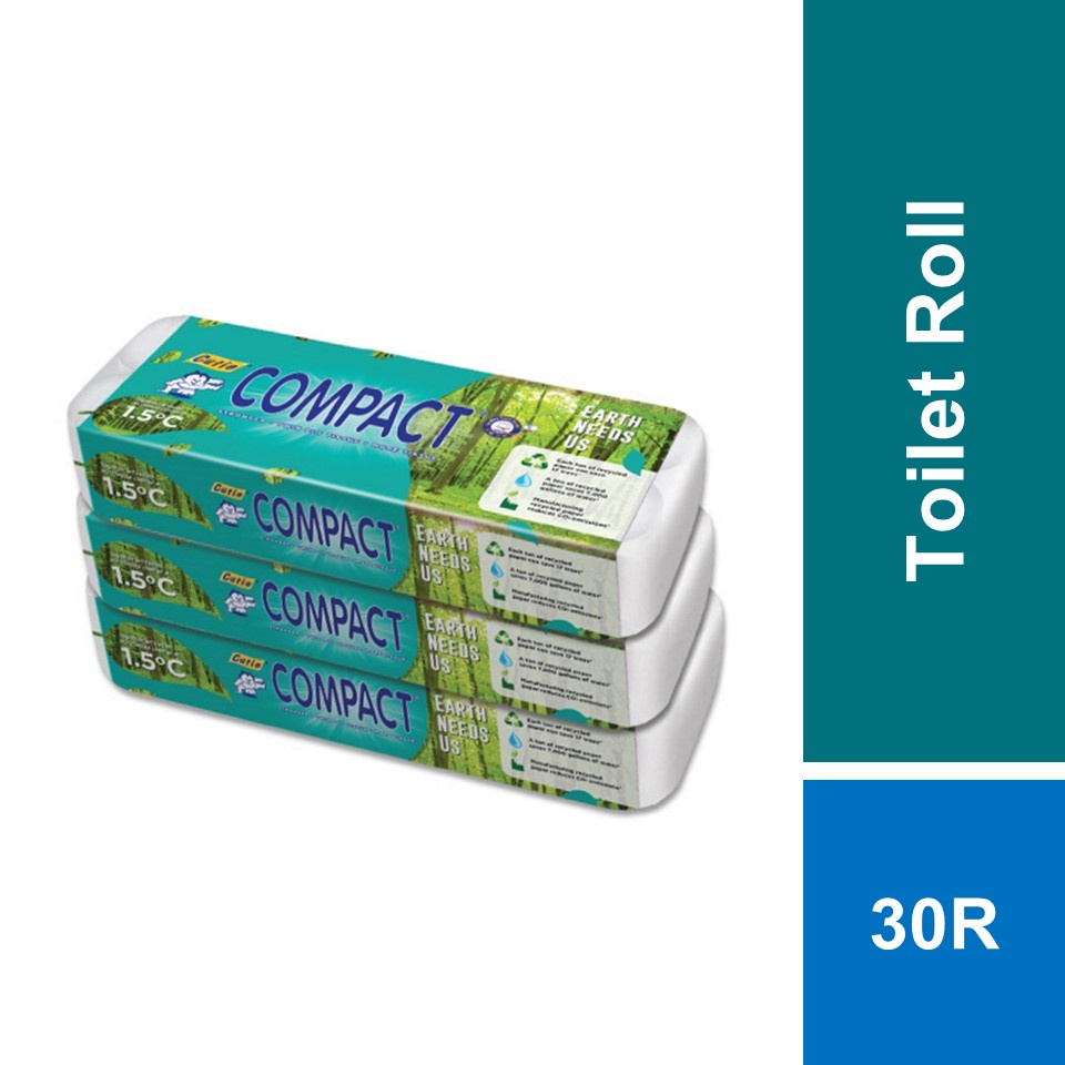 Cutie Compact Toilet Roll 2 Ply 30R x 300s | Shopee Malaysia