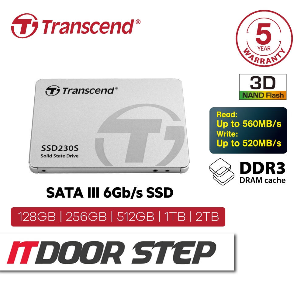 TRANSCEND SSD 230S Aluminium 3D TLC, 2.5 SATA (128GB/256GB/512GB ...