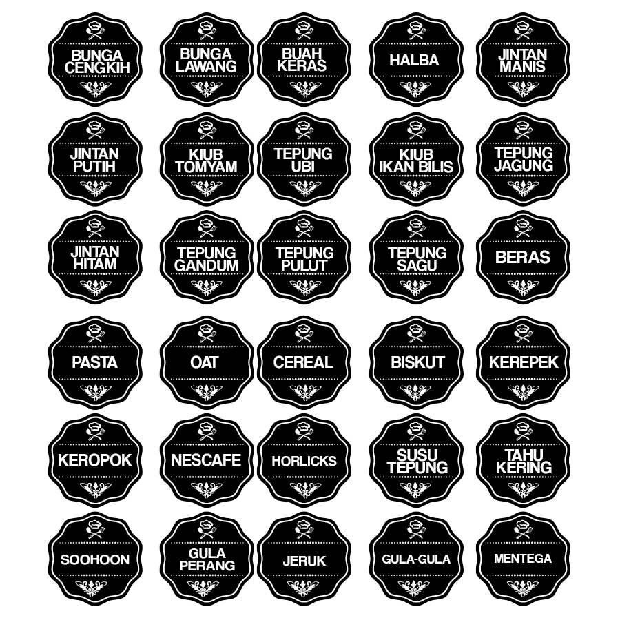 Sticker Rempah Dapur Spice Kitchen Label 60 Pcs | Shopee Malaysia