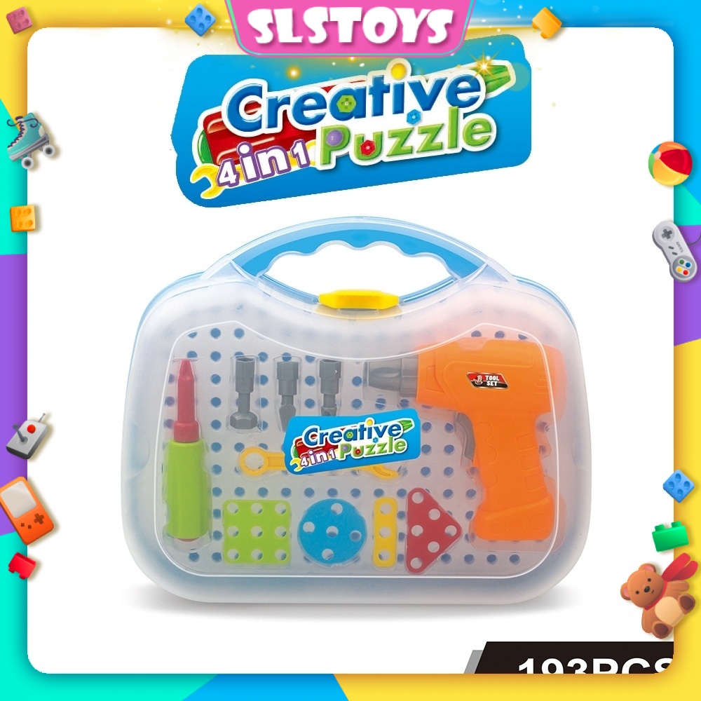 STEM Screw Toys Creative 4 in 1 Puzzle Assembly Kit Screwdriver Toy ...
