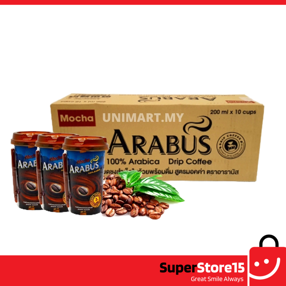 ARABUS Roasted Ground RTD Coffee Mocha 200ML X 10Cups (1 Carton) Premium coffee | Shopee Malaysia