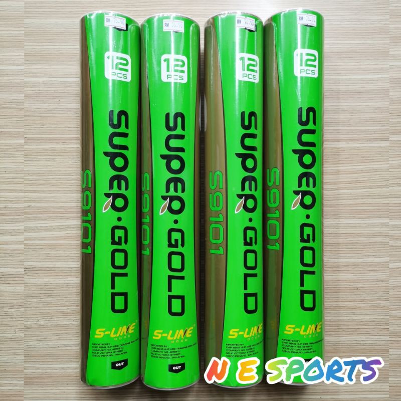 S-LINE SUPER GOLD S9101 SHUTTLECOCK/ SUPER PREMIUM QUALITY/ SELECTED ...