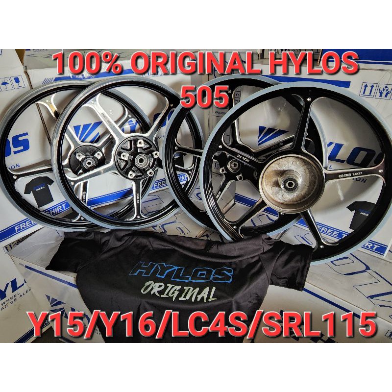 ORIGINAL HYLOS ENKEI 505 Y15 V1 V2 Y15ZR Y16ZR Y16 LC135 LC4S SRL115 SPORT RIM 1.6/1.6 BLACK ...