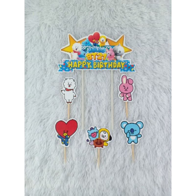 Cake topper BT21/cake topper BT21/topper banner BT21/cake Decoration ...