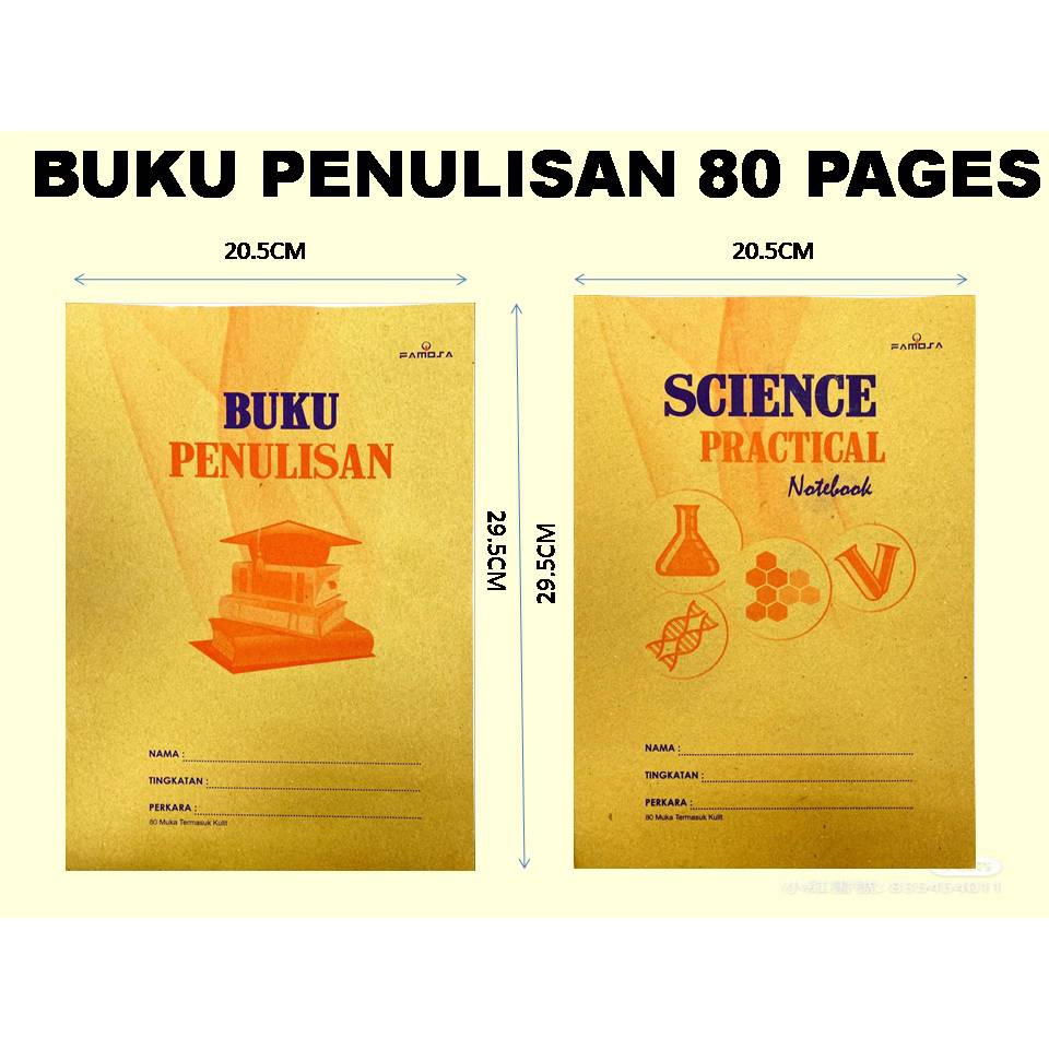 Buku Latihan Foolscap / Buku Penulisan / Science Practical 80 pages ...