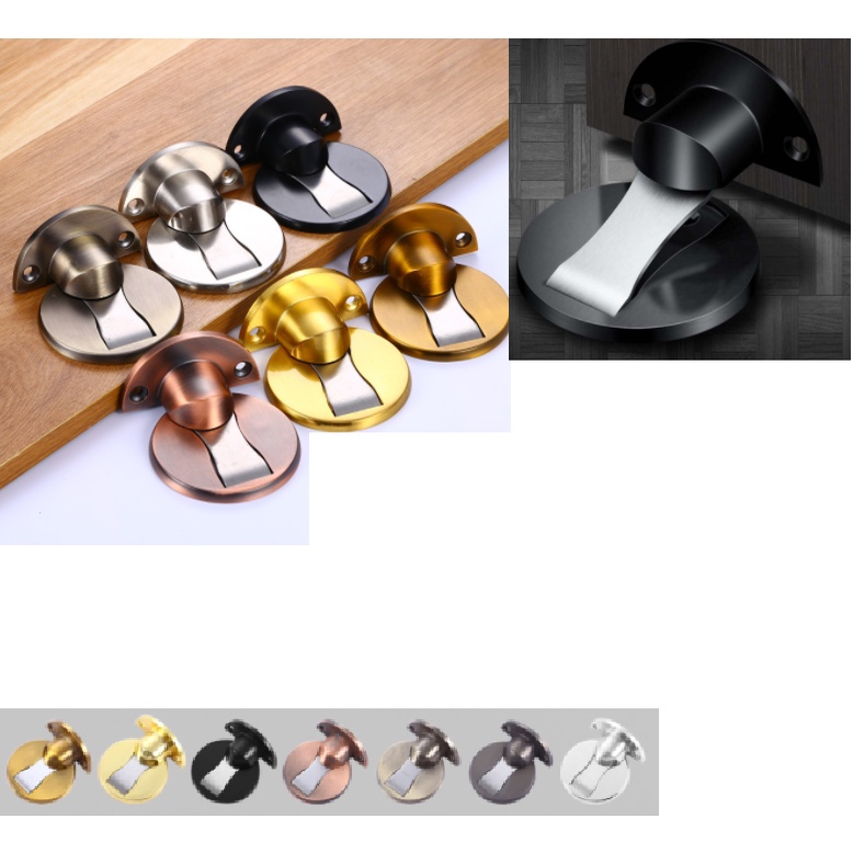 [No Drilling] Magnetic Door Stopper Stainless Steel/Alloy Invisible ...