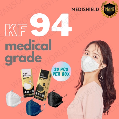 🔥24hours Ship🔥 KF94 Medishield medical grade 4ply Face Mask Topeng Muka ...