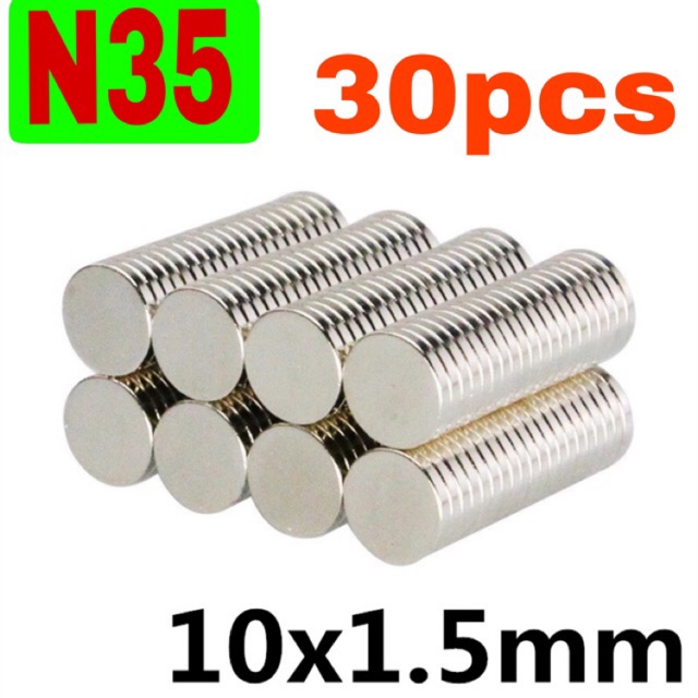 30pcs D10x1.5mm N35 Neodymium Magnets Rare Earth Strong Magnet(30PCS ...