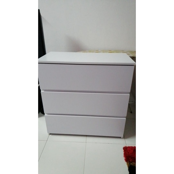 BIGGER SIZE 3 Tier Chest Drawer Ikea MALM Almari Laci Baju 3 Layer ...