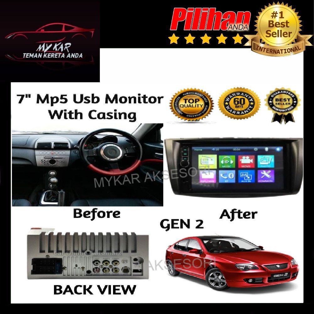 PROTON GEN 2 MP5 MONITOR 7" Touchscreen Usb Bluetooth Radio Plug And ...