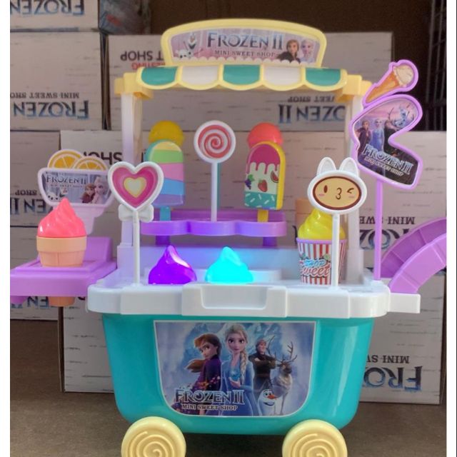 FROZEN anna Elsa mini ice cream shop with music & flash light kids toys ...
