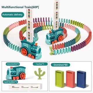 New Domino Train Toy Set 60 80 120 Dominoes Automatic Domino Laying Train Electric Train Model ...
