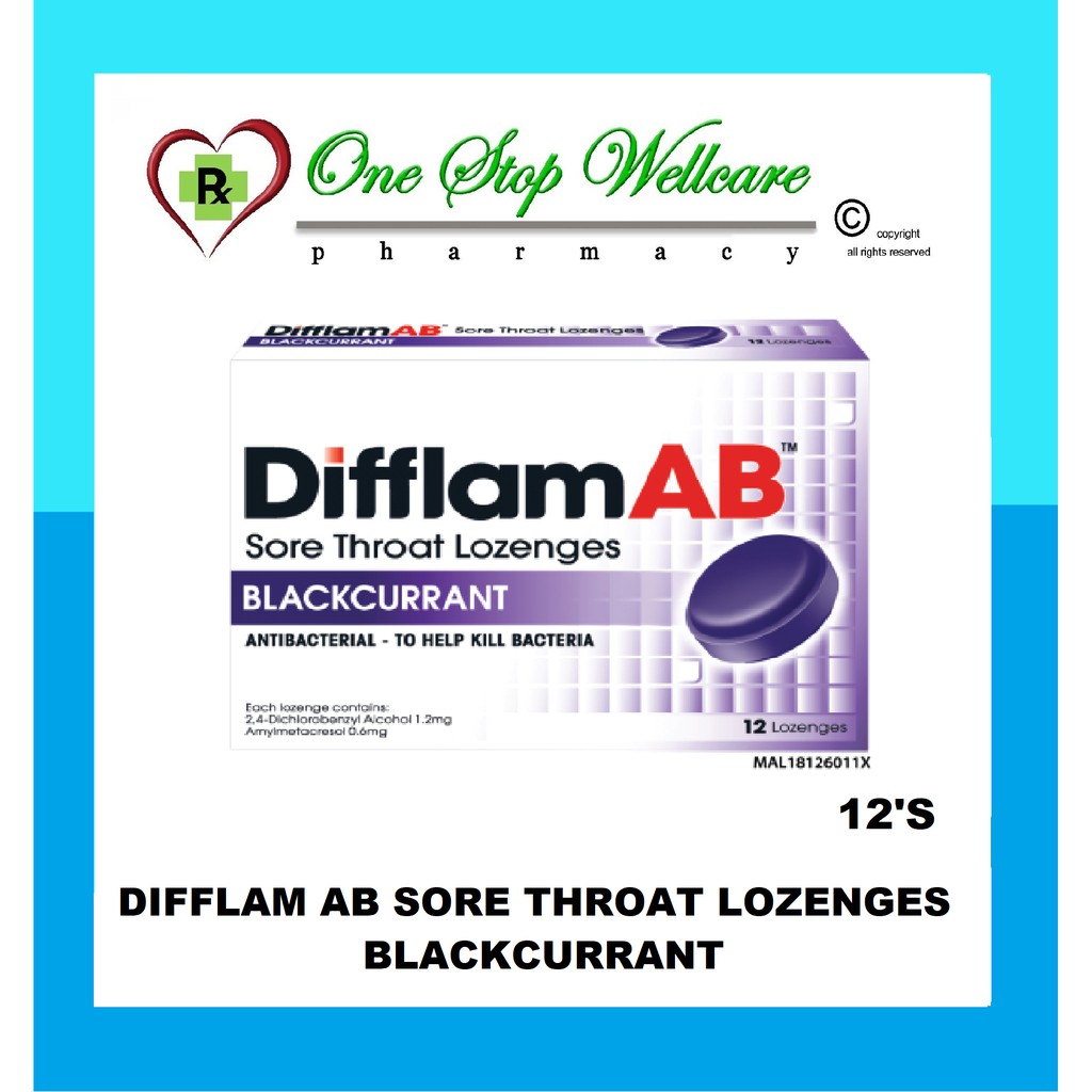 DIFFLAM AB SORE THROAT LOZENGES (ORANGE /BLACKCURRANT /LEMON /HEXTRA ...