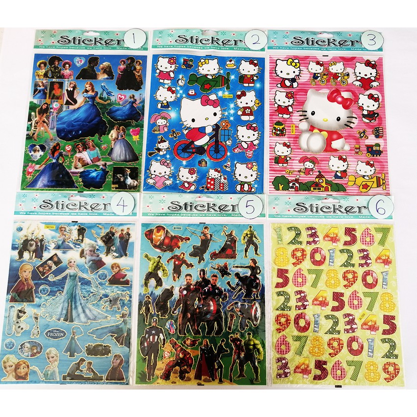 2D Sticker Kids Stickers Children Cute Sticker Kids Cartoon | Shopee ...