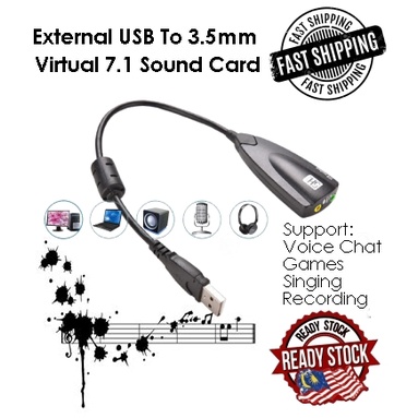 (FAST DELIVERY) 5HV2 USB 2.0 Virtual 7.1 Channel Audio External Sound Card Adapter | Shopee Malaysia