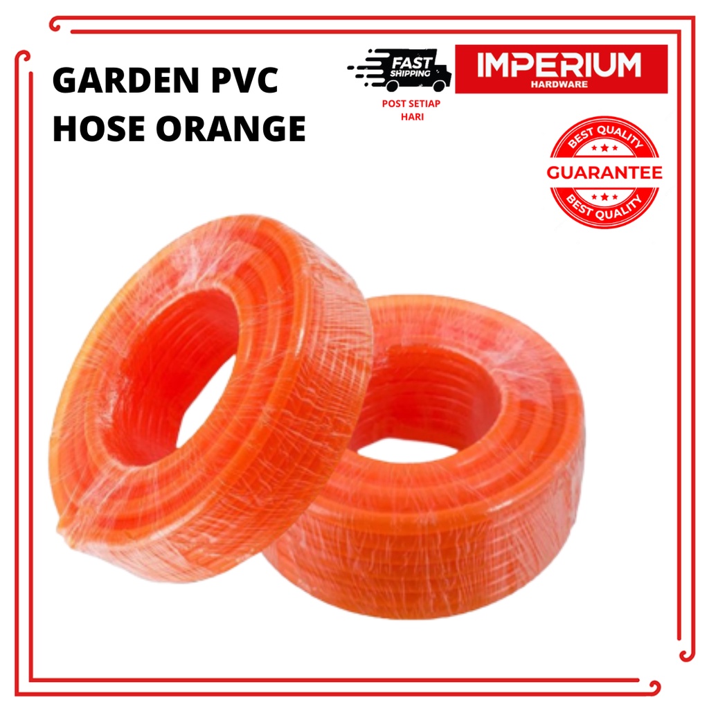 PVC Orange Garden Hose 2mm | Getah Oren / Getah Paip / Water Hose (10 Meter / 30 Meter) | Shopee ...