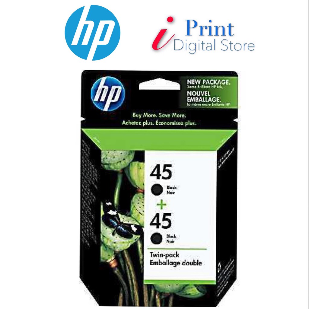HP 45 BLACK TWIN PACK INKJET CARTRIDGE [100% ORIGINAL] | Shopee Malaysia