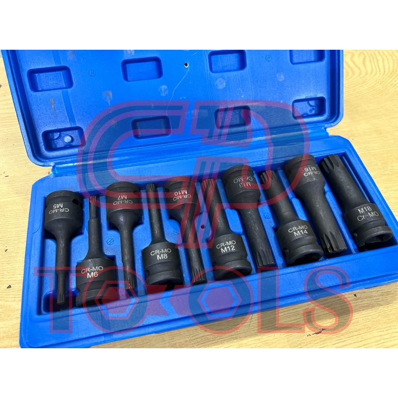 8 Pcs and 10 Pcs 1/2" Impact Spline Bit Socket Set M5-M18 | Shopee Malaysia