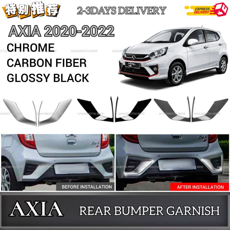 AMAZING PERODUA AXIA 2020-2022 CAR REAR BUMPER TRIM GARNISH REAR BUMPER ...