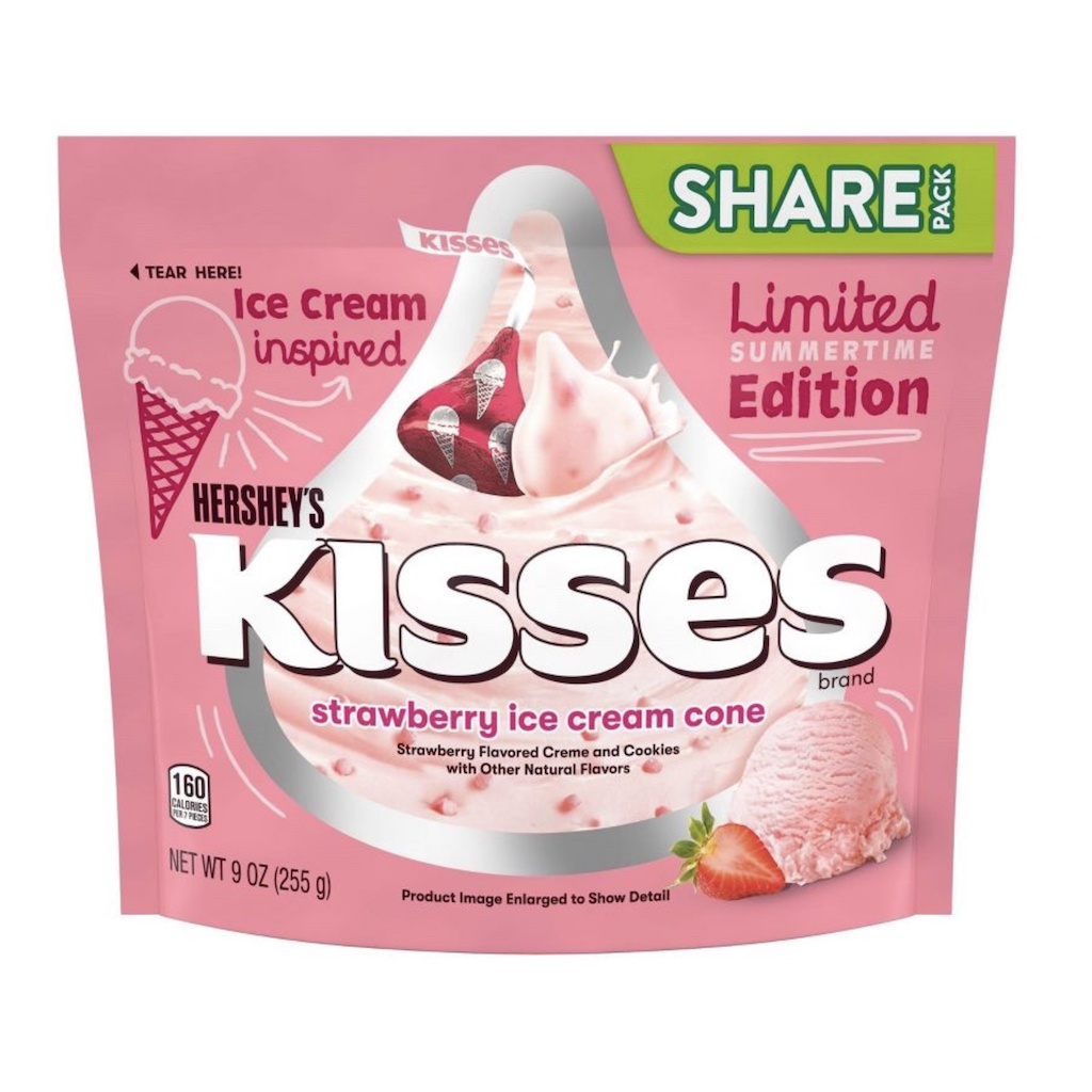 255g BAG OF Hershey's Strawberry Ice Cream Cone Kisses, LIMITED EDITION ...