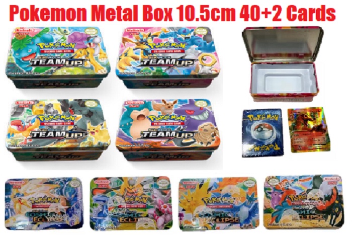 Pokemon Card Metal Box 10.5cm Game Cards Toy Scarlet Violet Paldea ...